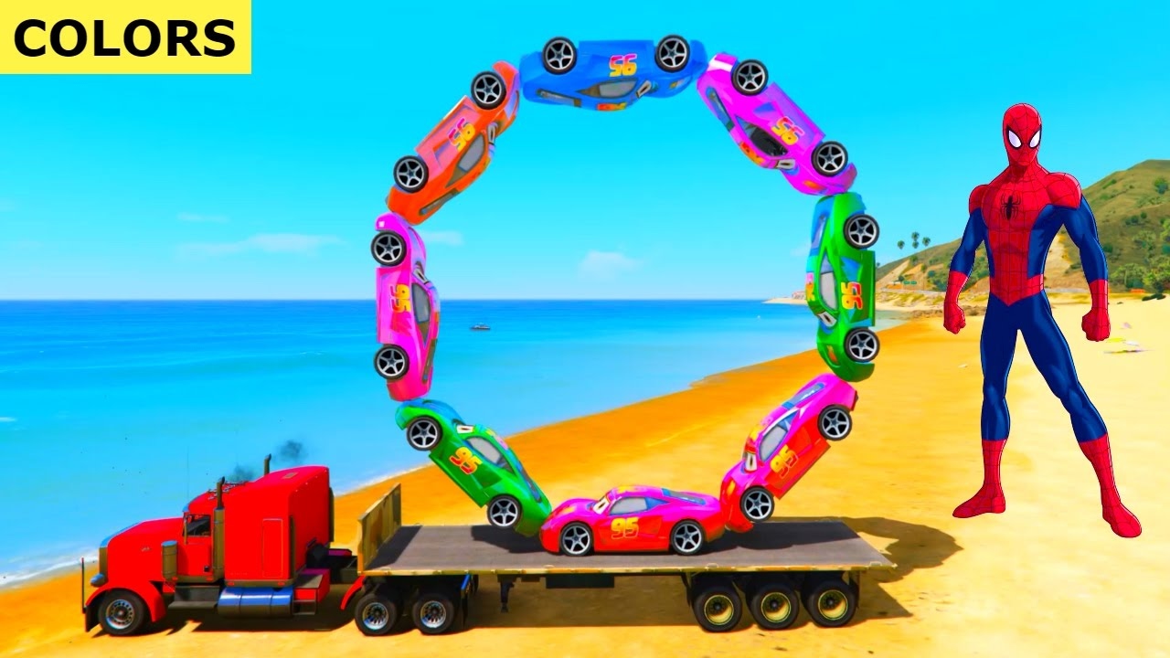 Learn Colors with Mcqueen Cars and Truck Learn Numbers for Kids w ...