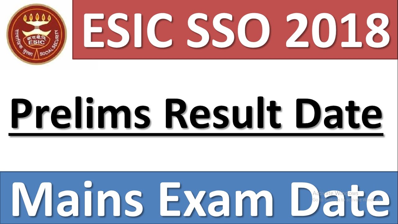 ESIC SSO PRE 2018 Result Date & Mains Exam Date | कब होगा Mains Exam ...