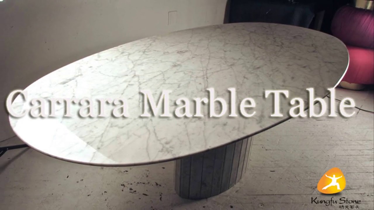 Carrara Marble Dining Table - YouTube