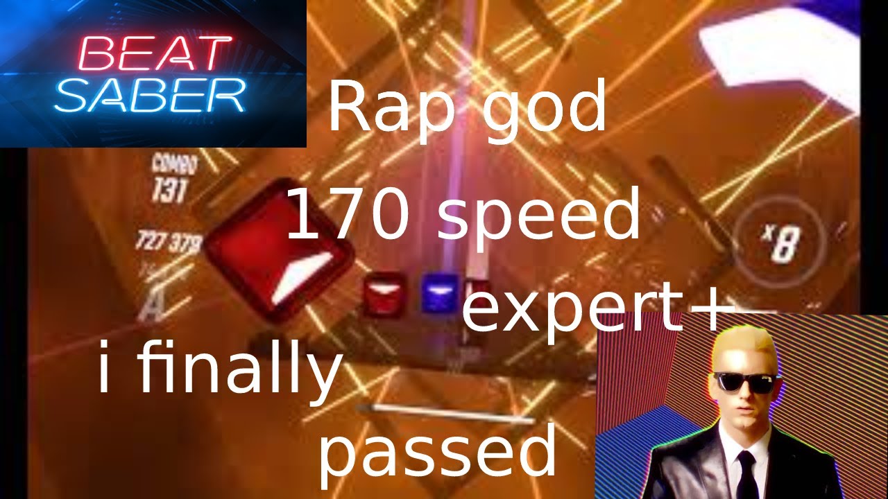 beat saber rap god 170% speed - YouTube