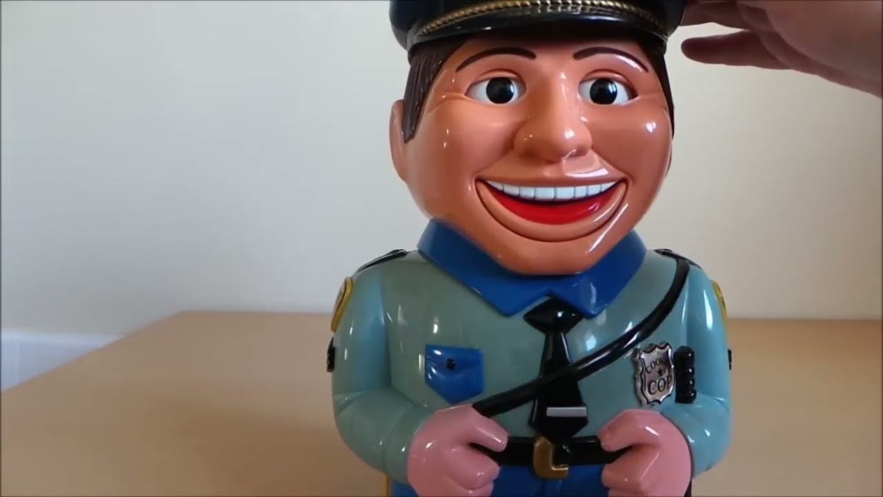Funny Animated Talking COOKIE COP JAR Security for my biscuits - YouTube
