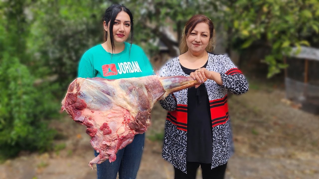 Whole Beef Leg Cooked Rustic-Style — Epic Outdoor Feast! - YouTube
