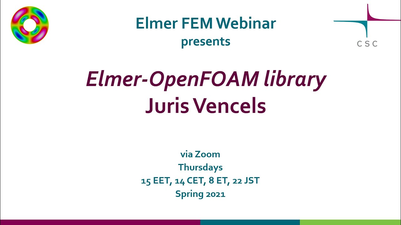 Elmer FEM Webinar - Elmer-OpenFOAM Library - YouTube