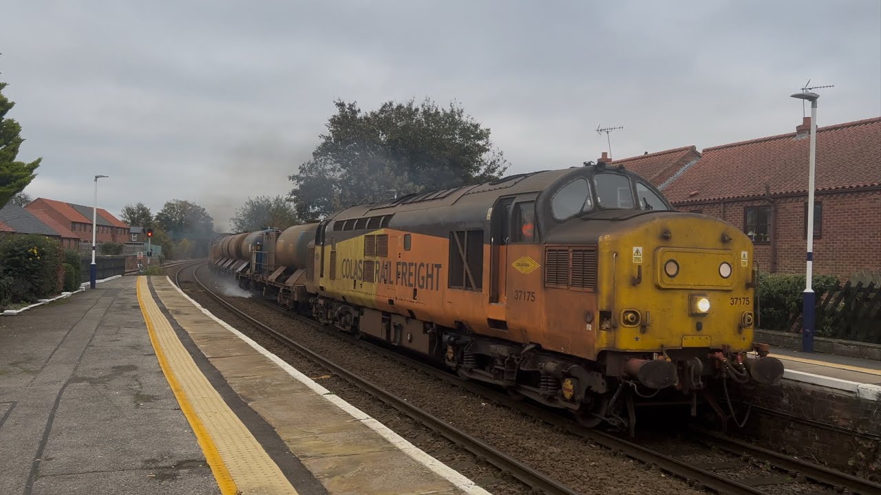 37 175 and 37 116 absolutely clagging their way through Driffield to ...