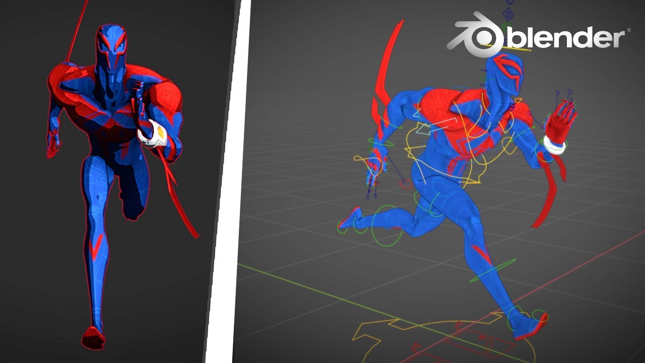 Spider-Man 2099 Run Cycle Animation Test | Blender 3D - YouTube