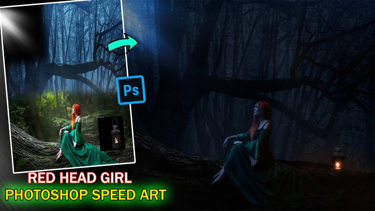 Red Head Girl Photoshop Speed Art | Photoshop Manipulation Fantasy ...
