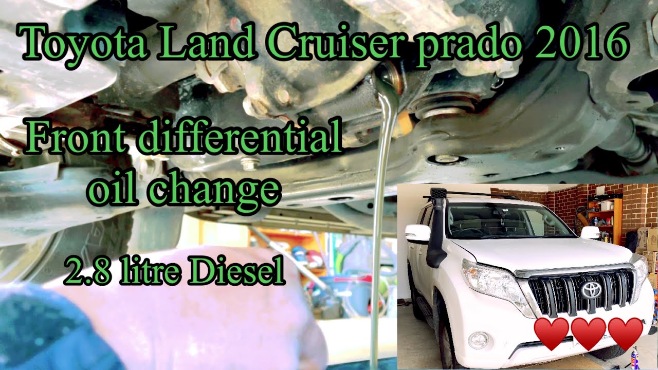 Toyota Land Cruiser prado 2016 2.8 D4D front differential oil change ...