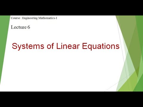 Engineering Maths I_L6 System of linear Equation - YouTube