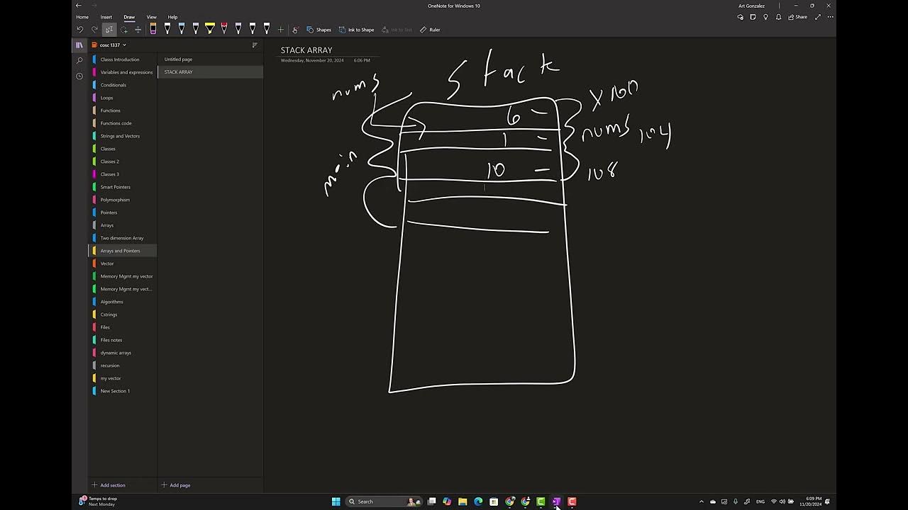 112024 COSC 1337 C++ Memory: stack arrays - YouTube