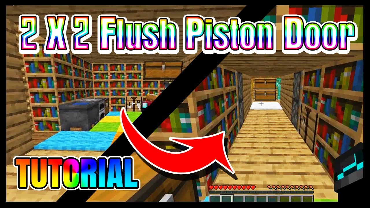 Minecraft: 2X2 Flush Piston Door Tutorial - YouTube