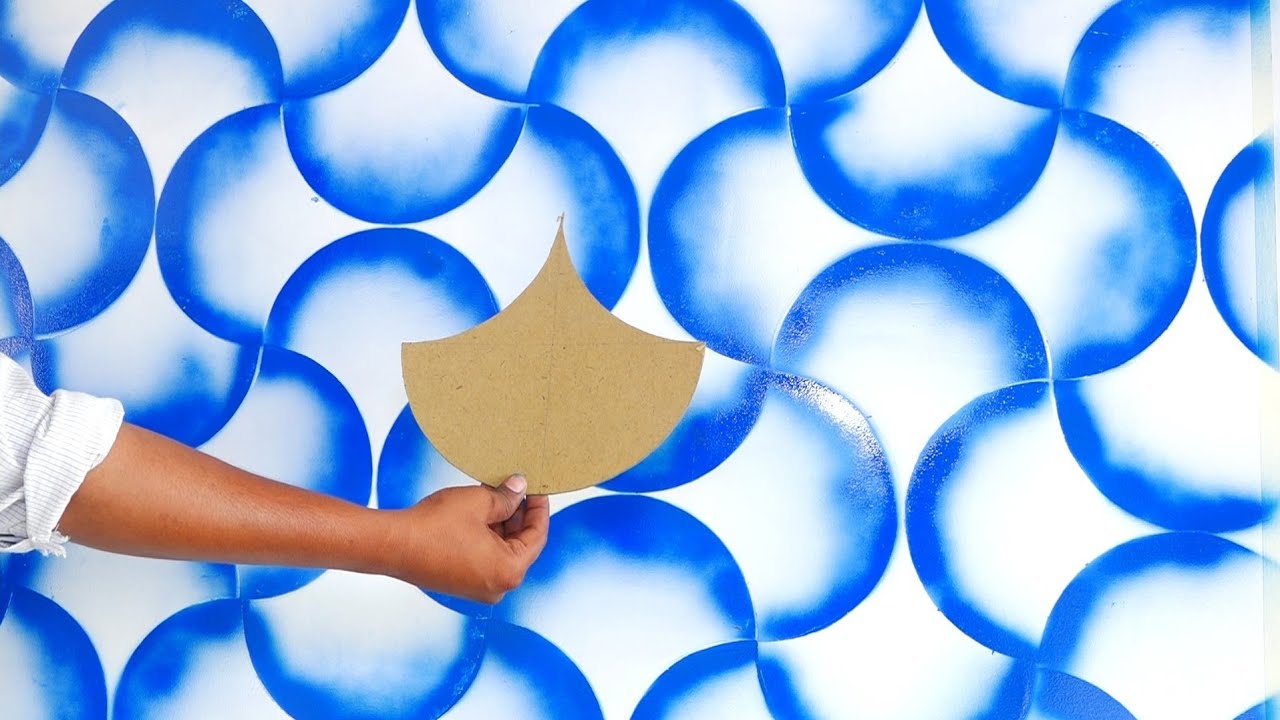 Wall painting design ideas/ geometric pattern 3D/kotresh koti - YouTube