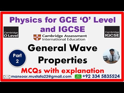 MCQs || General Wave Properties - Part 2 || O level Physics-5054 and IGCSE Physics-0625 - YouTube