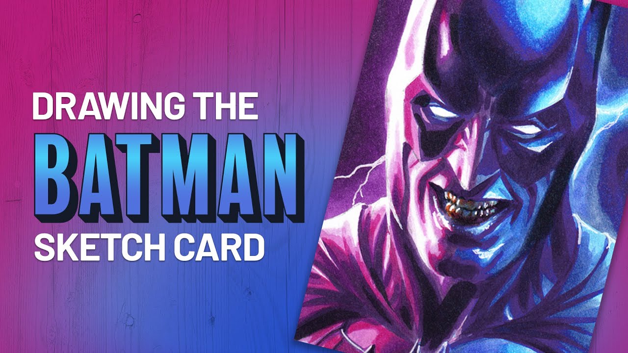Drawing Batman under the influence of the Joker Venom Sketch Card - YouTube