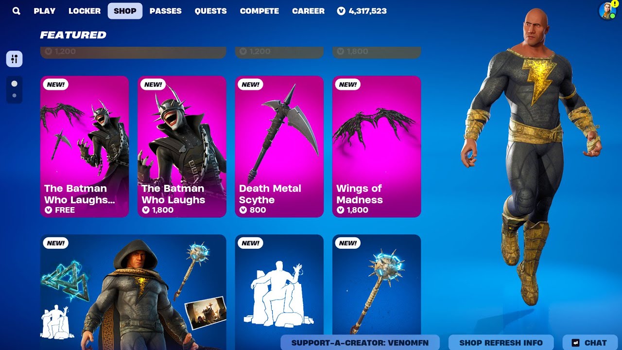 All DC Skins & Bundles RETURNING | Fortnite Item Shop Showcase! - YouTube