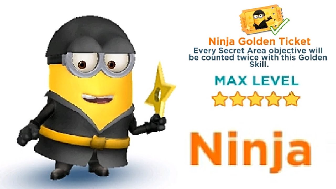 Despicable Me Minion rush v 5.7.0 Ninja GOLDEN Ticket costume gameplay ...