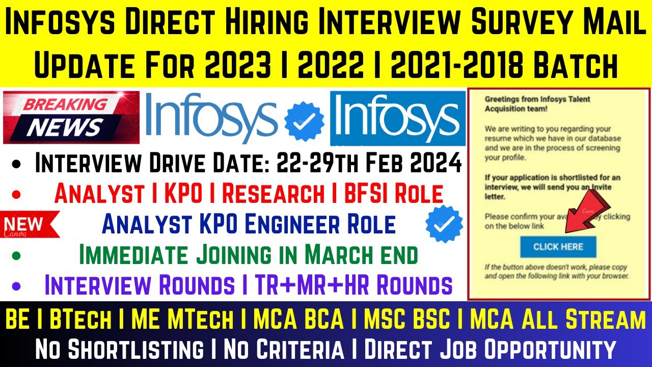 Infosys Biggest Hiring Update 2018-2023 Batch | Infosys Interview ...