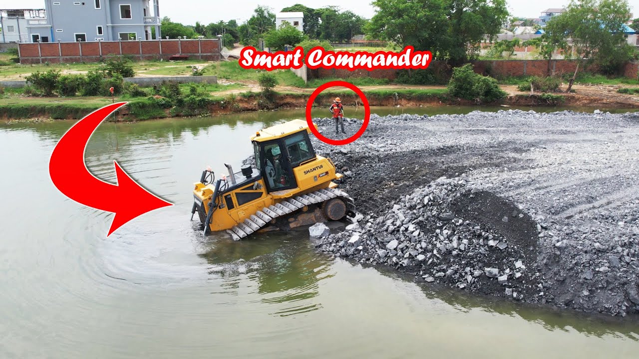 EP24.Wonderful! Strong Dozer Pushing Stones Making Private Road Cross ...