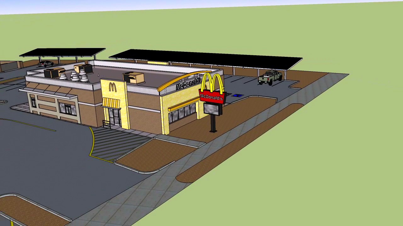Solar Carport at Fast Food Restaurant Rendering - YouTube