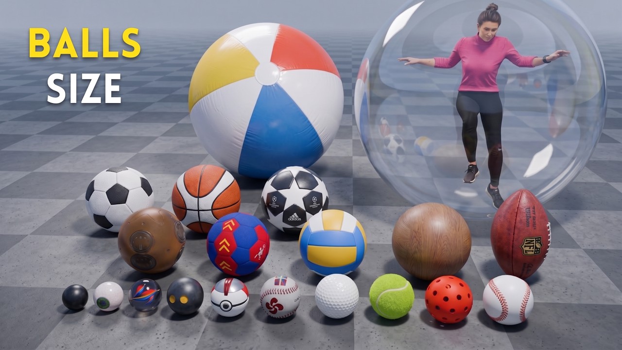 Sports Ball Size Comparison in 3D (World’s Smallest to Largest Balls ...