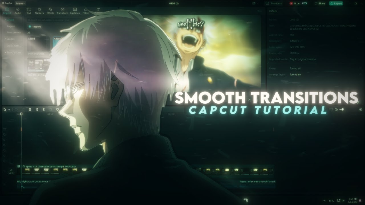 Smooth transition Capcut Tutorial - YouTube