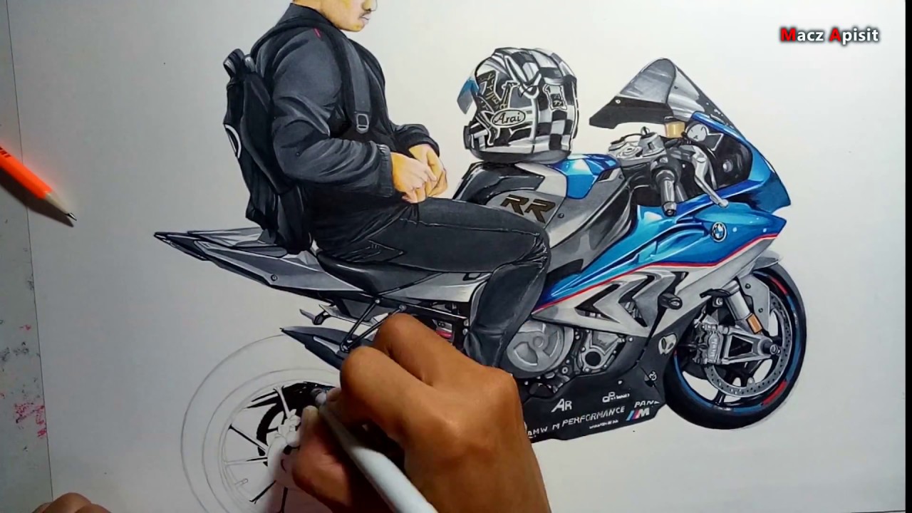 Drawing BMW S1000RR จากช่องของพี่ #Supachai Nadee - YouTube