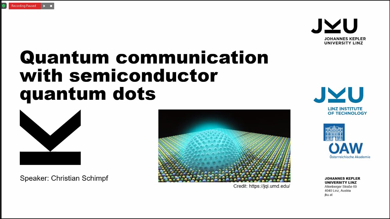 Quantum communication with semiconductor quantum dots presented by ...