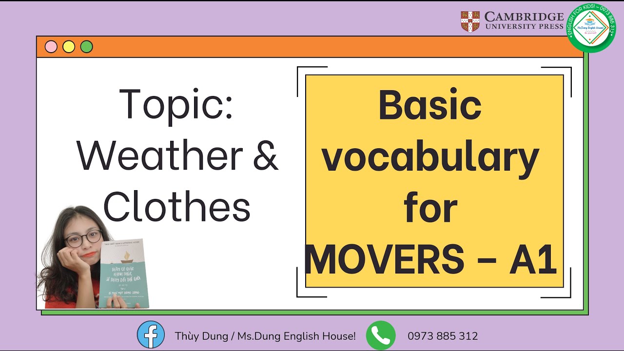 [ Basic vocabulary for MOVERS - A1. Ms.Dung English ] - Topic: Weather and Clothes - YouTube