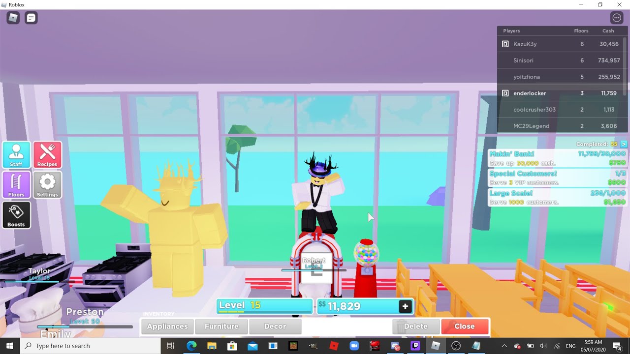What the Jukebox does in Roblox, My Restaurant. (Songs I used are in ...