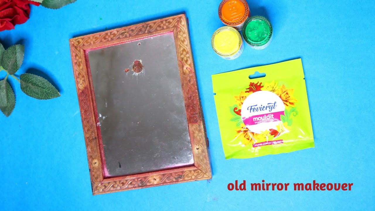 Old mirror makeover help of clay || DIY old mirror | Clay craft | Home ...