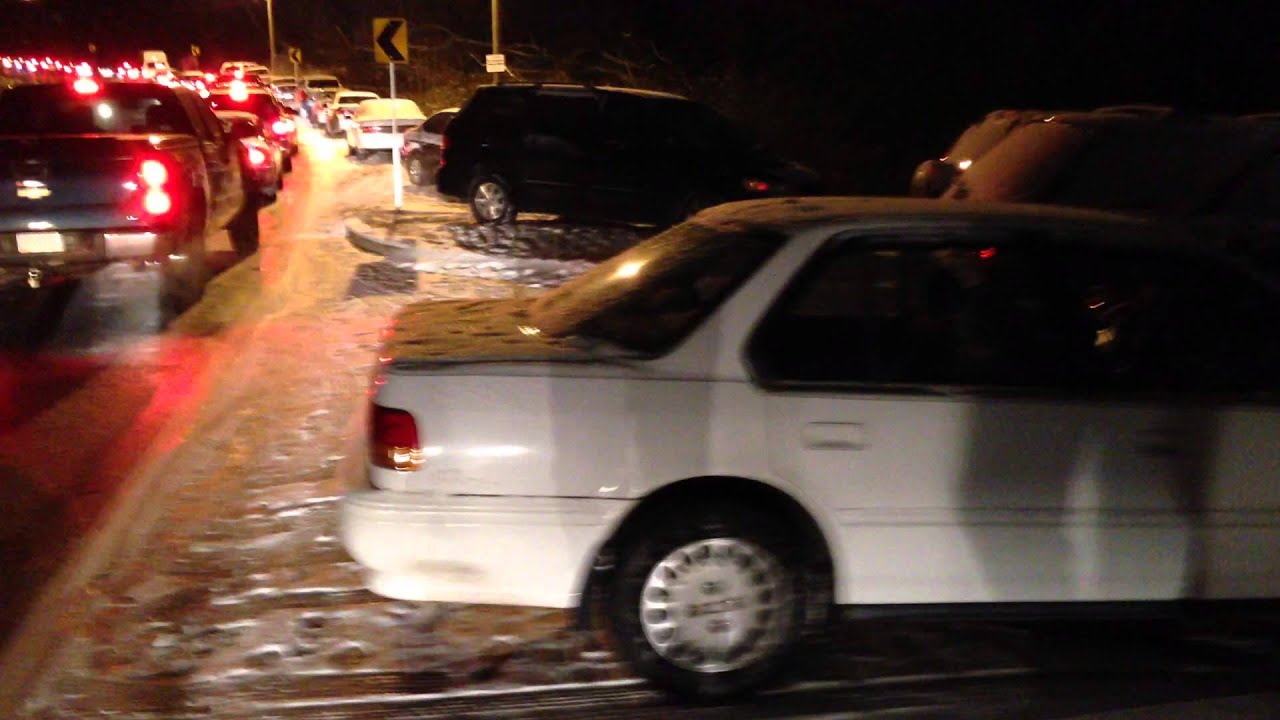 Atlanta Ice Storm Snow Jam 2014 - Johnson Ferry Road in Sandy Springs 3 ...