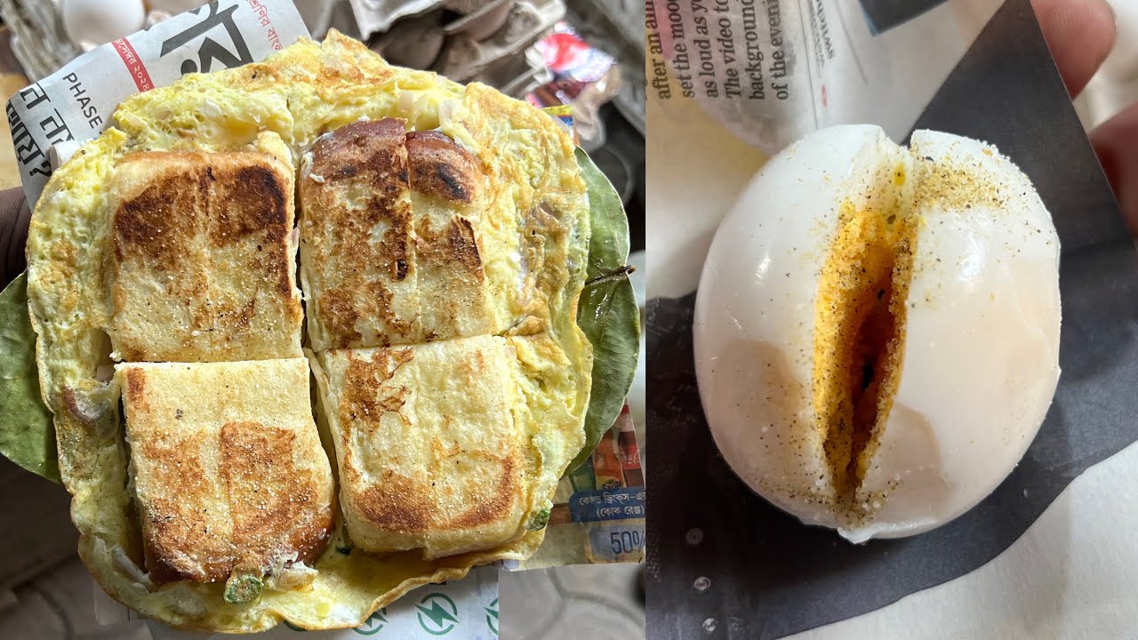 Kolkata Special Dim Toast & Boiled Egg Masala at Lal Bazaar | Kolkata ...