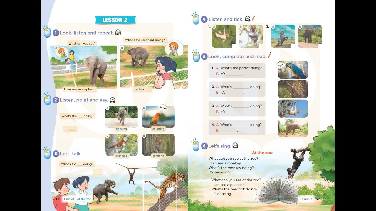 Tiếng Anh 3 Global Success - Unit 20: At the zoo (Lesson 2) - YouTube