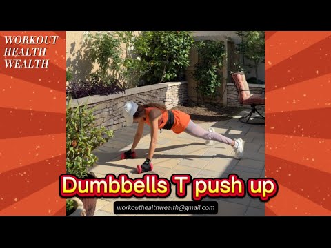 Dumbbells T push up - YouTube