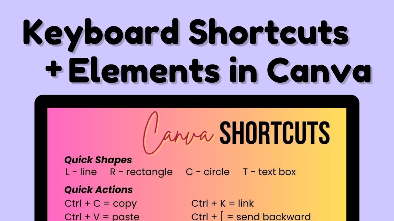 How To Use Keyboard Shortcuts + Elements in Canva || kayohdesign - YouTube