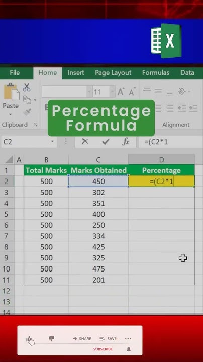 How to Calculate Percentage in MS Excel #percentage #excel #function # ...