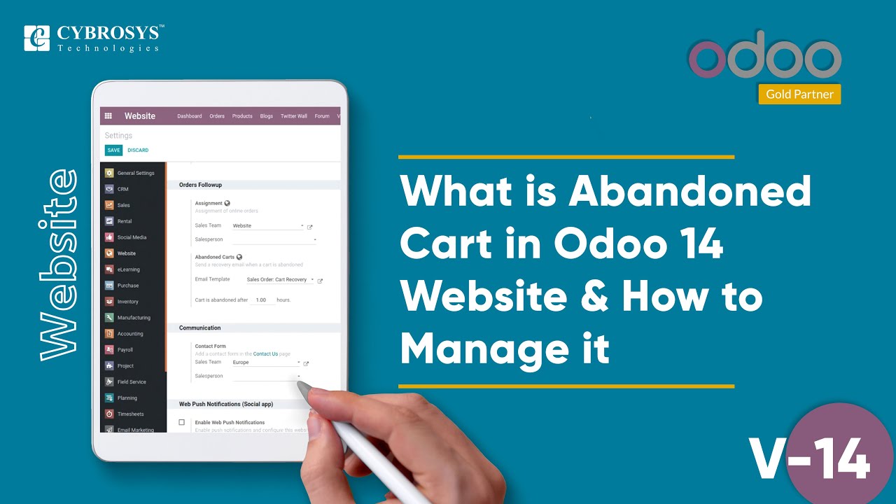 What is Abandoned Cart in Odoo 14 Website? | How to manage it? - YouTube