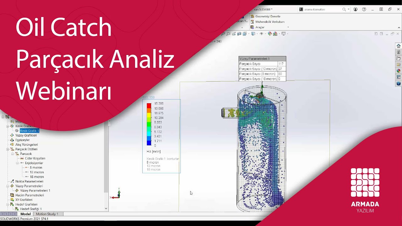 SOLIDWORKS Flow Simulation | Oil Catch Parçacık Analiz Webinarı - YouTube