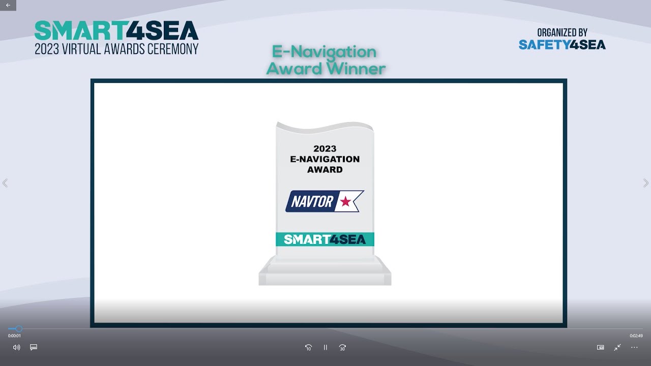 NAVTOR receives the 2023 SMART4SEA E-Navigation Award - YouTube