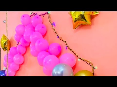 Amazon pastel pink golden balloon  Birthday combo set