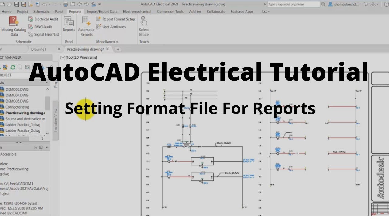 Setting Format File For Reports | AutoCAD Electrical Tutorial - YouTube