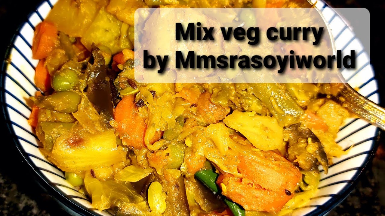 A puja special vegetarian veggie dish labra or mixed veg curry ...