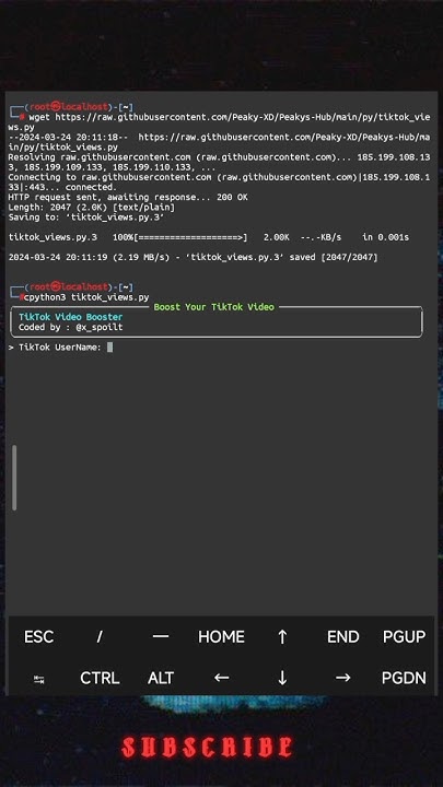 Using Python To Increase Tiktok Views On Kali Using Termux Shorts Youtube