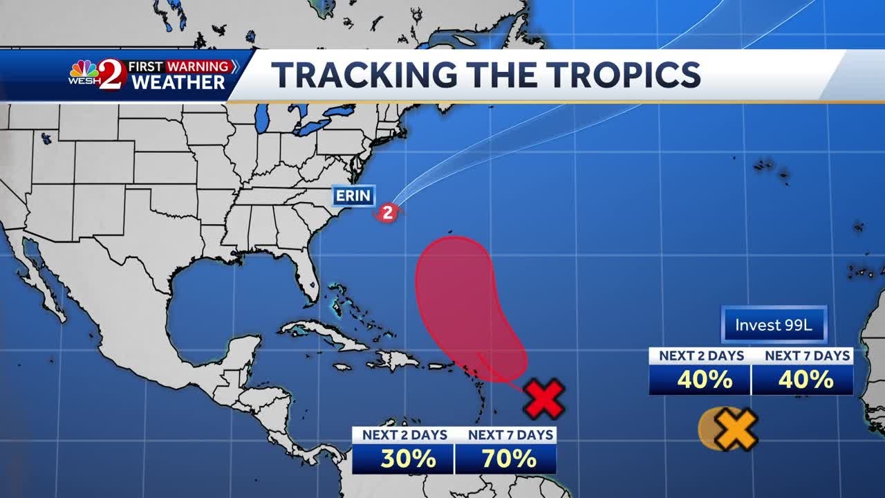 Hurricane Erin maintains Category 2 status with 105 mph winds | August ...