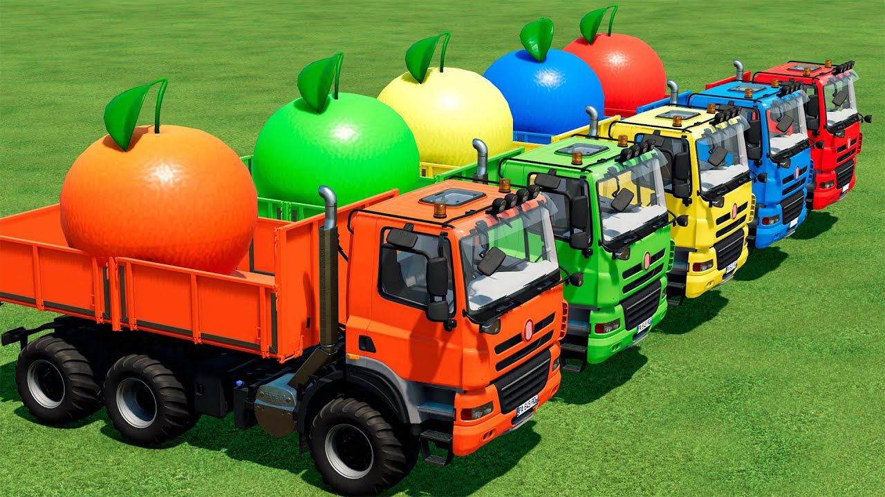 TATRA TRUCKS TRANSPORTING GIANT ORANGES - Farming Simulator 22 - YouTube