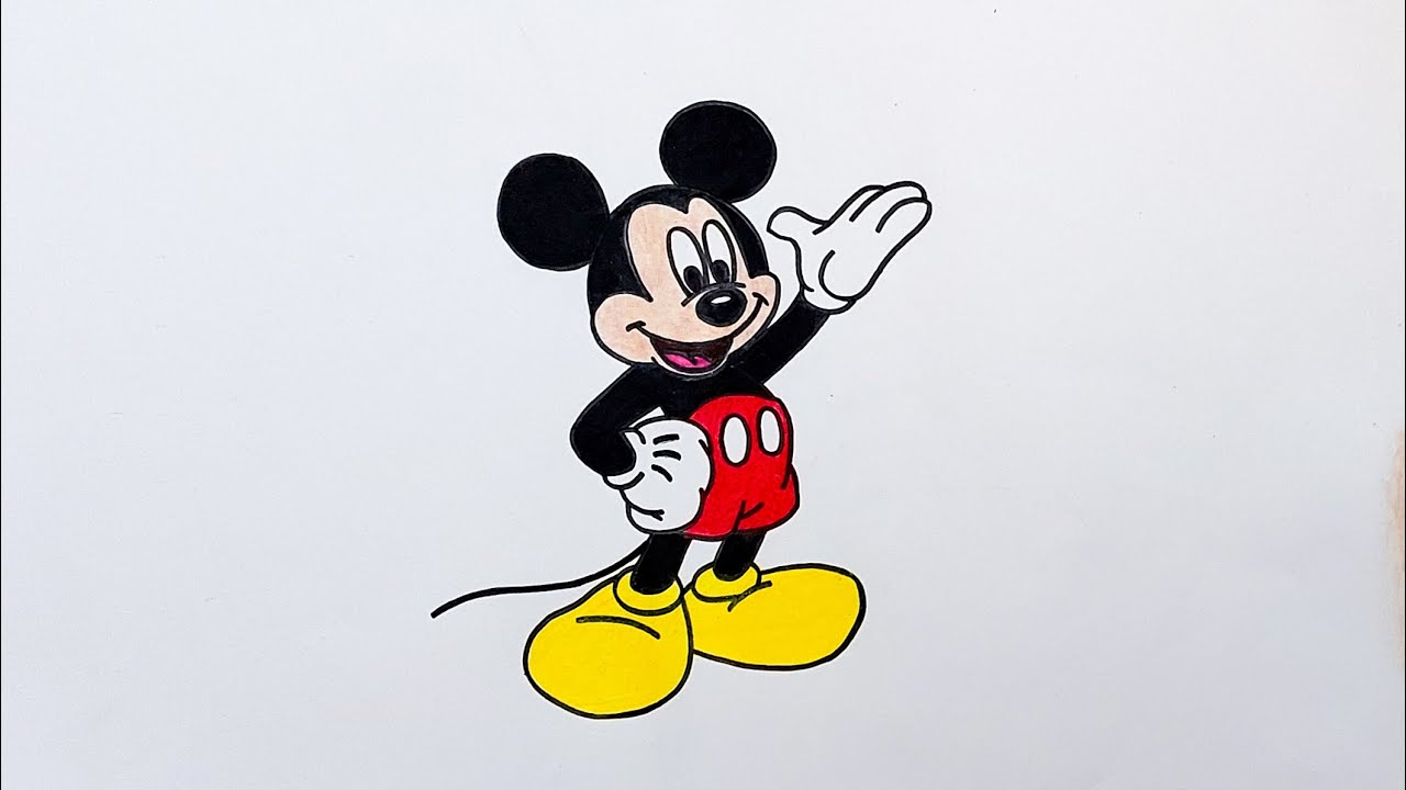 How to draw Mickey mouse 🐭 || step by step (very easy) || drawing ...