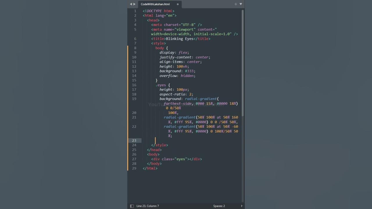 Blinking Eyes Pure CSS | HTML CSS - YouTube