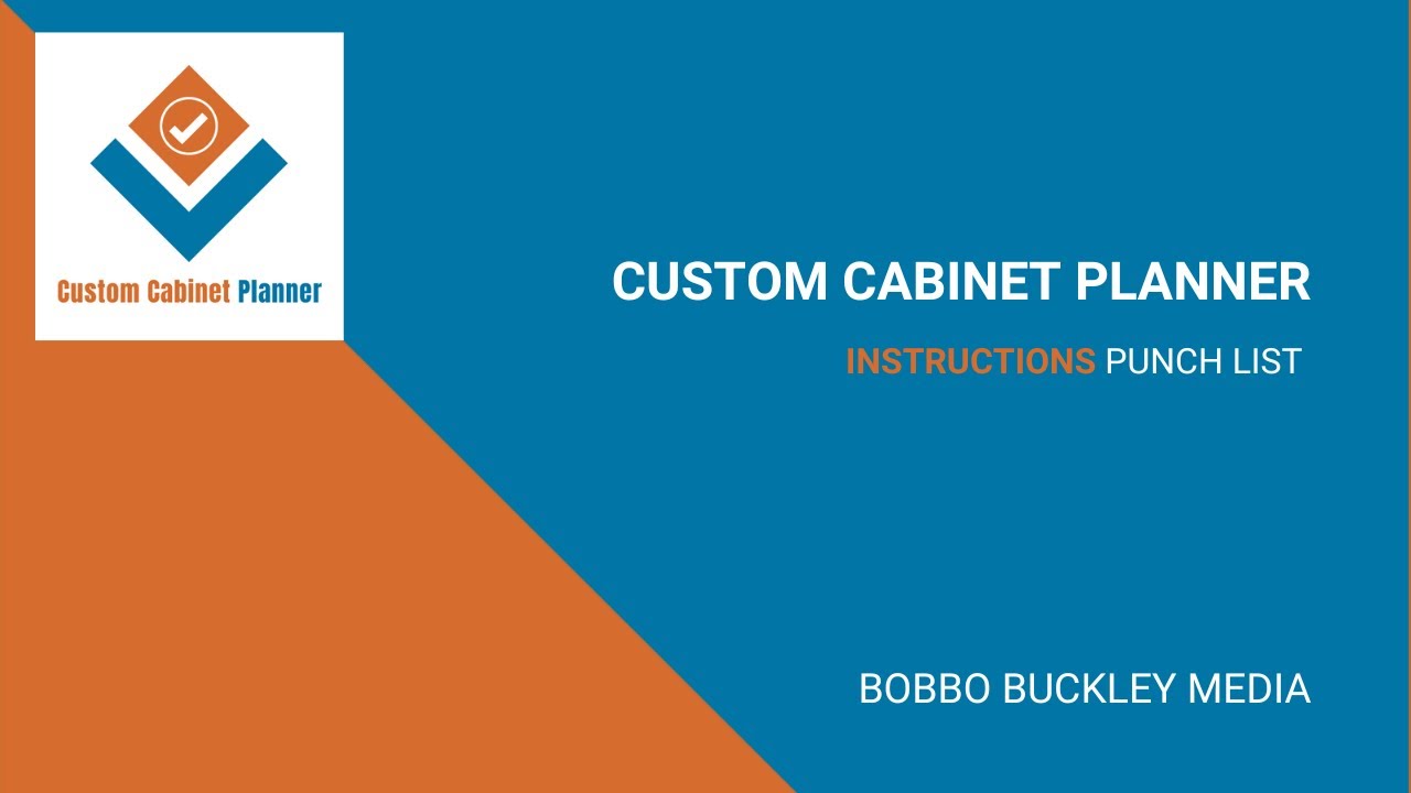 Custom Cabinet Planner-Instructions-Punch List - YouTube