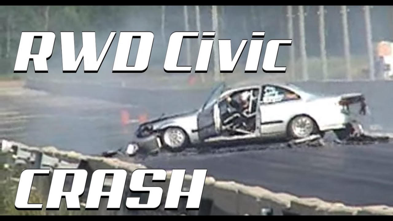 RWD Honda Civic CRASH into wall -- CSCS @ Grand Bend - YouTube