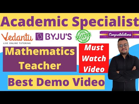 Best Mathematics Demo Video In Byju's | Academic Specialist Byju's ...