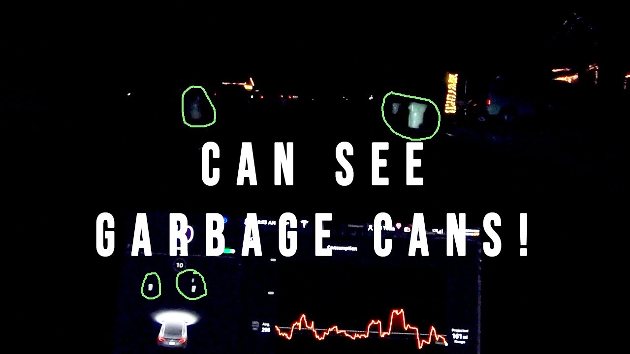 Tesla Full Self Driving preview can See Garbage Cans - YouTube